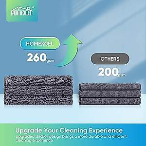 HOMEXCEL Microfiber Cleaning Cloth, 12 Pack Premium Microfiber Towels for Cars, Lint Free, Scratch-Free, Highly Absorbent, and Reusable Cleaning Rags for Car, Household, Kitchen, Window, 12"X12" Grey