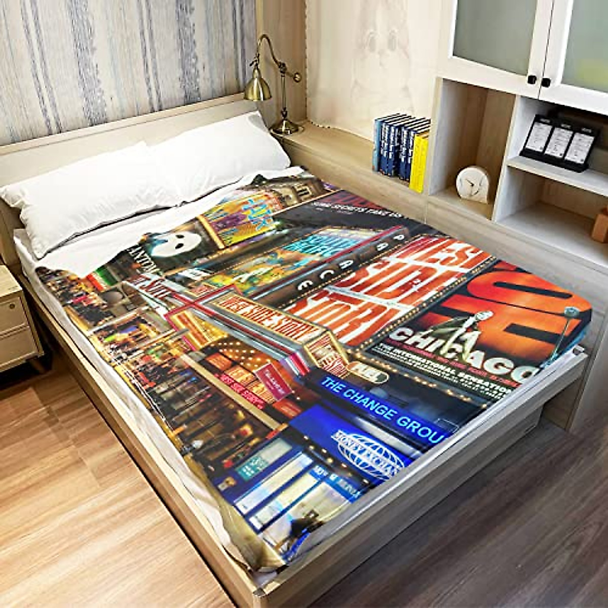 HommomH 50" x 80" Blanket Throw Comfort Thin Soft Air Conditioning Times Square Theater District