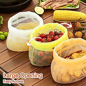 Reusable Silicone Storage Bags, BPA Free 3 PCS Food Storage Bags, Leakproof Gallon Freezer Bags for Sandwich, Snack, Travel Items, Silicone Food Pouch, Suitable for Microwave, Oven, Fridge, Dishwasher