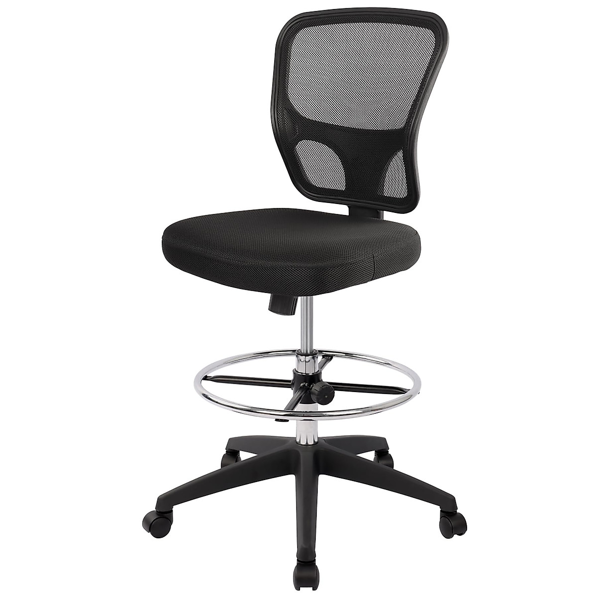 HYLONE Ergonomic Office Chairs, Office Drafting Chair, Rolling Stool Chair Armless Standing Desk Chair with Footrest Bar Stools for Home,Office & Bar
