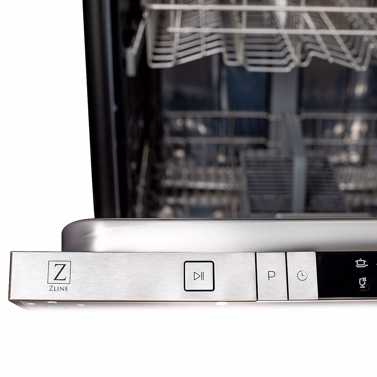 ZLINE 24 in. Top Control Dishwasher in Black Matte with Stainless Steel Tub and Modern Style Handle