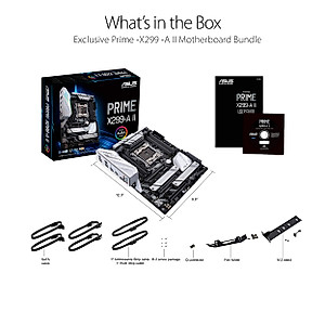Asus Prime X299- A II ATX Motherboard (Intel X299) LGA 2066, 12 IR3555 Power Stages, DDR4 4266 MHz, Triple M.2, USB 3.2 Gen 2 Type-C, Intel LAN and Aura Sync RGB Lighting