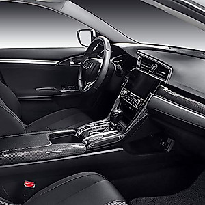 Phoneix 4Pcs Carbon Fiber Pattern Interior Door Armrest Panel Trim Cover Set Texture ABS Accessories Fit for Honda 10th Civic 2016-2021 Accessories