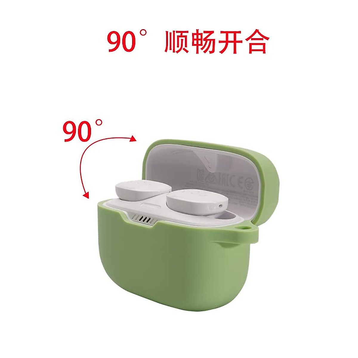 2 Pack Soft Silicone Protective Case Cover Compatible with JBL Tune 130NC TWS True Wireless Headphones, Protective Skin Sleeve with Key Chain (Light Blue+Light Green)