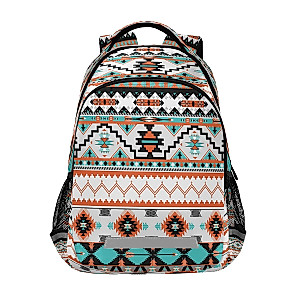 Ethnic Geometric Chevron Aztec Backpack School Bookbag Laptop Purse Casual Daypack for Teen Girls Women Boys Men College Travel