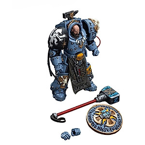 HiPlay JoyToy Warhammer 40K Collectible Figure: Space Wolves Arjac Rockfist 1:18 Scale Action Figures JT6878 (Rockfist)