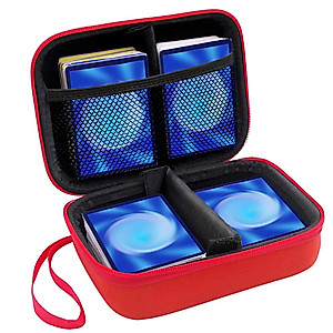 Comecase Cards Holder Case Compatible with PM TCG Cards/for SKYJO/for Five Crowns/for UNO/for Phase 10 Playing Cards, Card Game Storage Organizer Holds Up to 400 Cards - Red(Box Only)