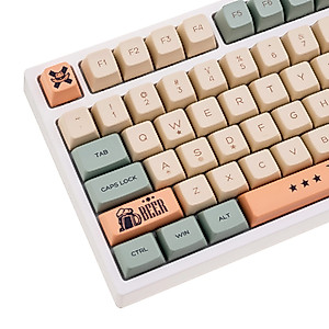 GK GAMAKAY 134 Keys West Cowboy Keycaps, SDA Profile PBT Dye-Sub Keycap Suitable for LK67 TK75 /87/98/104/108 Layout Mx Gateron Switch Mechanical Gaming Keyboard (Wild West Theme)