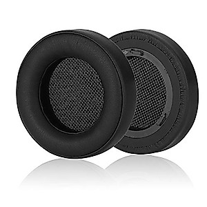 Jecobb Replacement Ear Pads Cushion Cover with Protein Leather & Memory Foam for Corsair Virtuoso RGB Wireless SE Gaming Headset ONLY – Round (Black)