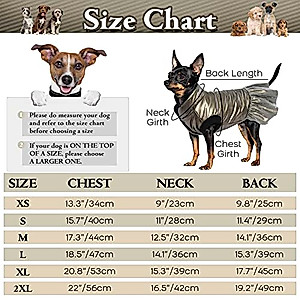 BRKURLEG Small Dog Cold Weather Coats,Gold Winter Doggie Jacket for xs s Medium Dogs Girl,Fleece Cozy Warm Padded Skirt for Puppy Thick Vest Dress,Water Resistant Snowsuit for Chihuahua Poodle Shihtzu