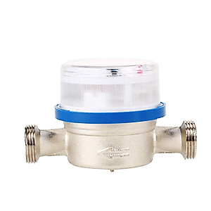 143 15mm 12 inch Adjustable Rotary Water Meter 360 Degree Freely Water Flow Meter Gallon Counter for Garden Hose Single Water Flow Dry Table Measuring Tools with Filter, defult