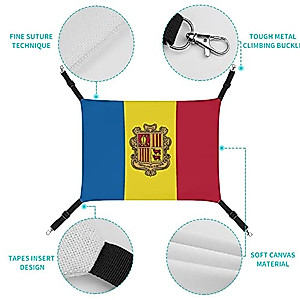 Andorra Flag Pet Hammock Bed Guinea Pig Cage Hammock Small Animal Hanging Bed for Ferret, Chinchilla, Puppy and Other Small Animals