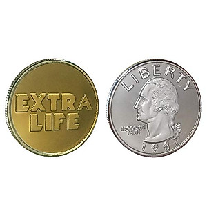 Ready Player One Oasis Extra Life Coin Quarter Props - Extra Life Challenge Coin - Gold-Plated&Silver-Plated