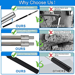 Greeily Paint Roller Extension Pole, 4ft to 12ft Paint Extension Pole Multi-Purpose Splicing Adjustment for Spider Brush Outdoor Spray Painting Roller Cleaning and Chandelier Replacement