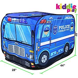 Kiddie Play Pop Up Police Car Tent | Kids Play Tent for Boys & Girls Indoor Outdoor Toy