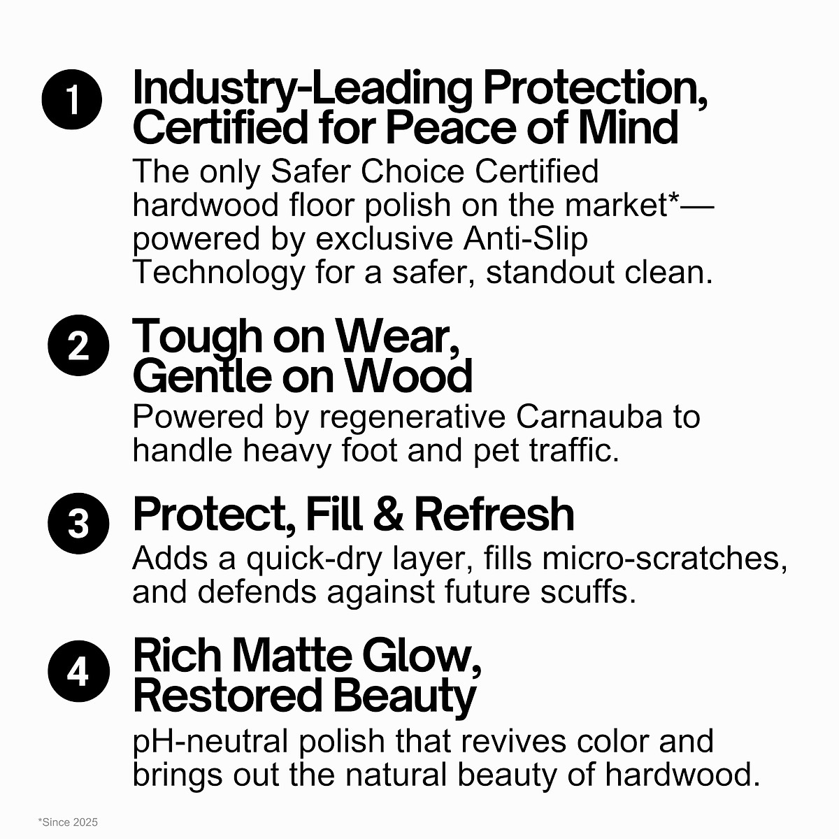 Quick Shine Hardwood Floor Luster 64oz | Plant-Based Cleaner & Polish w Carnauba | Simply Squirt & Spread | Don't Refinish It, Quick Shine It | Safer Choice Cleaner | Restore-Protect-Refresh