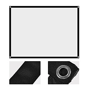 60-100 Inch Portable Projector Screen, Foldable 4:3 HD Non-Crease Polyester Projection Screen with View Angle Visual for Indoor Outdoor Film Theater Movie(White-60)