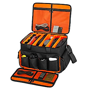 IBVIVIC High Capacity Gig Band Cable File Bag, 600D Oxford With with Adjustable Dividers and Double Separate Bags, for Cords, Sound Equipment, DJ Gear, Musician Accessories