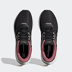 adidas Women's QT Racer 3.0 Sneaker, Black/Black/Pink Strata, 9