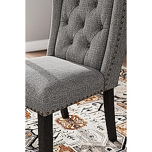 Signature Design by Ashley Jeanette Modern Tufted Dining Upholstered Side Chair, Set of 2, Gray