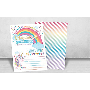 Your Main Event Prints Unicorn Birthday Invitation - Unicorn Party Invite - 20 Fill-In Style - Envelopes Not Included
