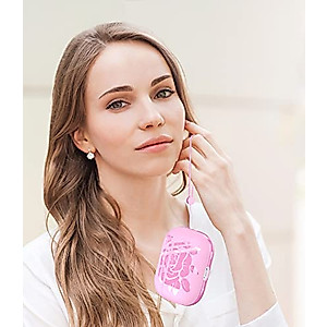 ROMSEA for AirPods Pro 2nd Generation Case Cover 2022, Rose Engraved Bling Floral Replacement Charging Case Cover for Women Shock-Absorbing Protective Case with Lanyard [Front LED Visible],Pink