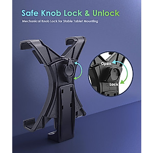 6amLifestyle iPad Tripod Mount Adapter with 360° Rotatable Ball Head, iPad Holder for Tripod, Fits 5” to 7.9” Tablets for Video Recording, Compatible with iPad Mini, Air, Pro 9.7/10.5/11