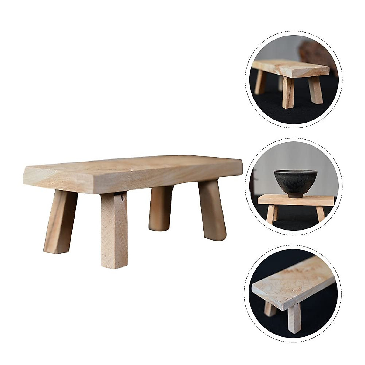 Beavorty Kitchen Step Stool Kitchen Step Stool Wood Step Stool Art Craft Base Household Stool Shaped Decoration Stool Shape Display Base Kids Wooden Stool Wood Footstools Small Vase Stand