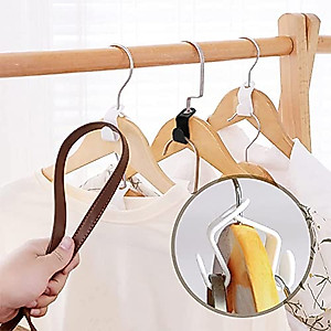 120 Pack Clothes Hanger Connector Hooks, Rictine Black and White Magic Hangers Sturdy Plastic Hanger Hooks for Hangers Space Saving and Clothes Closet Organizer