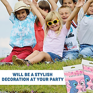 BELMAKS 4 PCS Party Tablecloth Birthday Girl Pink Tablecloth 70" x 42" Baby Shower Decorations for Girl Pink Birthday Decorations Table Cloth for Party