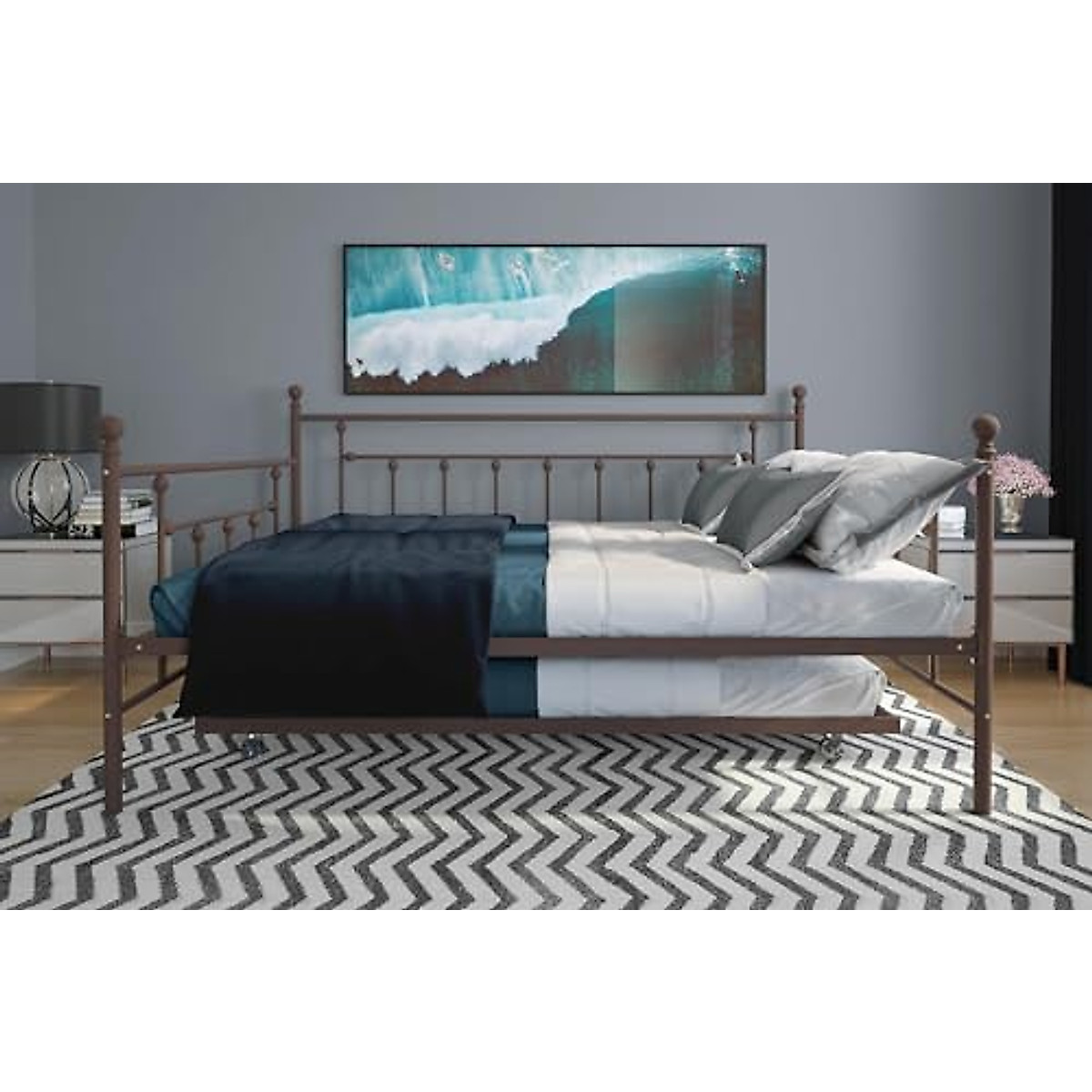 DHP Manila Metal Full Size Daybed and Twin Size Trundle (Bronze)