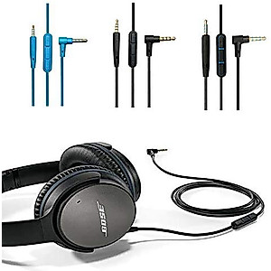 Sqrmekoko Inline Mic Remote Audio Cable Cord Line for Bose QuietComfort 25 QC25 Headphones (Black)