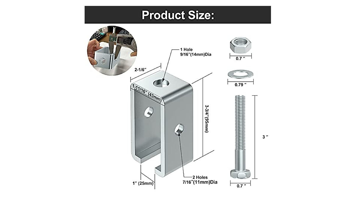 4 Pack Heavy-Duty Channel Trolley Strut Hangers for 1-5/8"