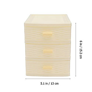 DOITOOL Skincare Storage Organizer Desktop Jewelry Storage Drawer Makeup Organizer Earring Holder Stand Cosmetic Storage Container for Home Girl Bedroom (Beige) Tabletop Storage Bin