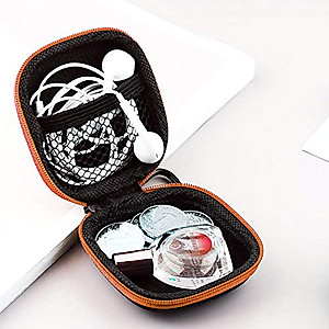 6 Pcs Portable Earbuds Case with Cable Clip & 2 Headphone Cable Clip, AIFUDA Mini Hard EVA Carrying Case Storage Bag for Earphone Earbuds Bluetooth Headset U Disk