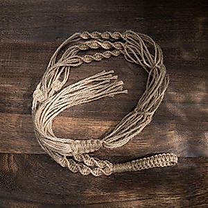 Mkono Macrame Plant Hangers, 3 Different Sizes Indoor Hanging Planters Basket Decorative Flower Pots Holder Stand Boho Home Decor, Brown