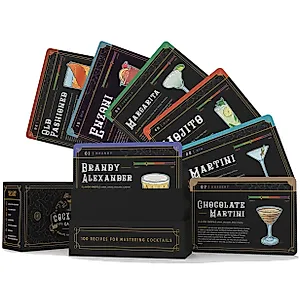 Cocktail Cards: 100 Cocktail Recipes to Master Cocktails in Bartender Flashcard Form with Step by Step Cocktail Instructions and Video Instructions