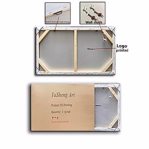 YaSheng Art - 100% hand painted Oil Painting On Canvas Texture Palette Knife silver Flowers Paintings Modern Home Decor Wall Art Painting 3D Abstract Artwork Paintings (20x40inch)