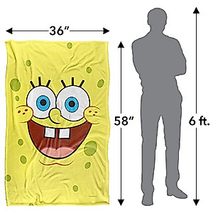 Spongebob Blanket, 36"x58" Spongebob Goofy Smile Face Silky Touch Super Soft Throw Blanket