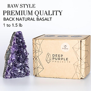 DEEP PURPLE PROJECT 1 Lb Quartz Crystal Cluster Raw Amethyst Stone Plus: GIFT WRAP BOX INCLUDED
