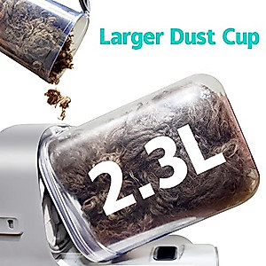 LMVVC Dog Grooming Kit Low Noise, Pet Grooming Clippers 2.3L Vacuum Suction 99% Pet Hair with 5 Grooming Tools for Dog Cat Vacuum for Shedding Grooming (Grey & White)