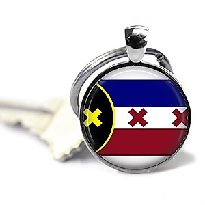 Dream SMP L'Manberg Flag 1 inch Silver Plated Pendant Necklace or Keychain