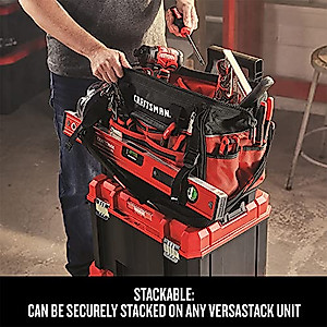 CRAFTSMAN VERSASTACK Zippered Tool Bag, 31 Pocket Organizer, Heavy Duty Tool Tote (CMST17622)
