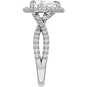 Sparkx Diamond 3.00 CT Pear Shaped Moissanite Engagement Ring, Halo Anniversary Ring, Twisted Vintage Promise Wedding Ring, 925 Sterling Silver Gift For Her (8)