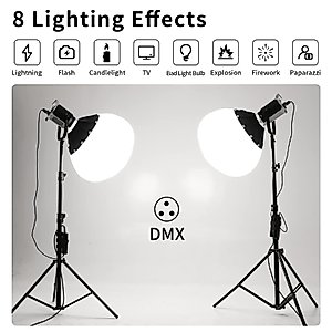 GVM 200W LED Video Light with Lantern Softbox, SD200D Photography Studio Lighting Kit with Bluetooth/DMX Control, 93000lux@0.5m 3200K-5600K Bi-Color Continuous Output Lighting for YouTube