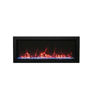 Amantii Panorama Indoor/Outdoor Extra Slim Built In Electric Fireplace (BI-50-XTRASLIM), 50-Inch