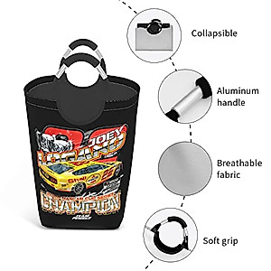 Joey Logano 22 Large Laundry Basket Laundry Hamper Bag Washing Bin Clothes Bag Collapsible Tall with Handles Waterproof Bathroom College Essentials Storage for College Dorm, Family