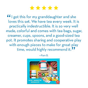Melissa & Doug 22-Piece Steep and Serve Wooden Tea Set - Play Food and Kitchen Accessories | Play Tea Set, Pretend Play Tea Set Toy For Kids Ages 3+