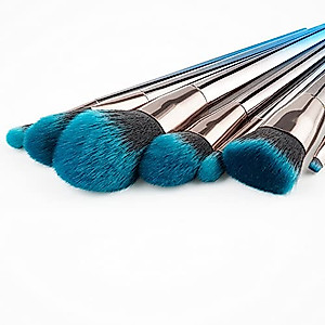 Ponytail Brush Smoother 7pcs Pro Makeup Brushes Set Foundation Powder Eyeshadow Eyeliner Lip Brush Tool Purse Cleaning Ball