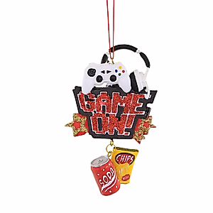 Game On!' With Soda and Chips Dangle Ornament,Resin